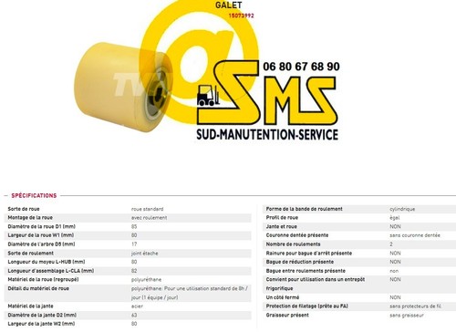 Still EXV 12 Li Galet Roue Porteur Double 85 80 82 17 Mm Piece ...