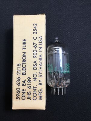 NOS SYLVANIA 6189 12AU7 Audio Amplifier RADIO VACUUM TUBE USA Tested 7. ...
