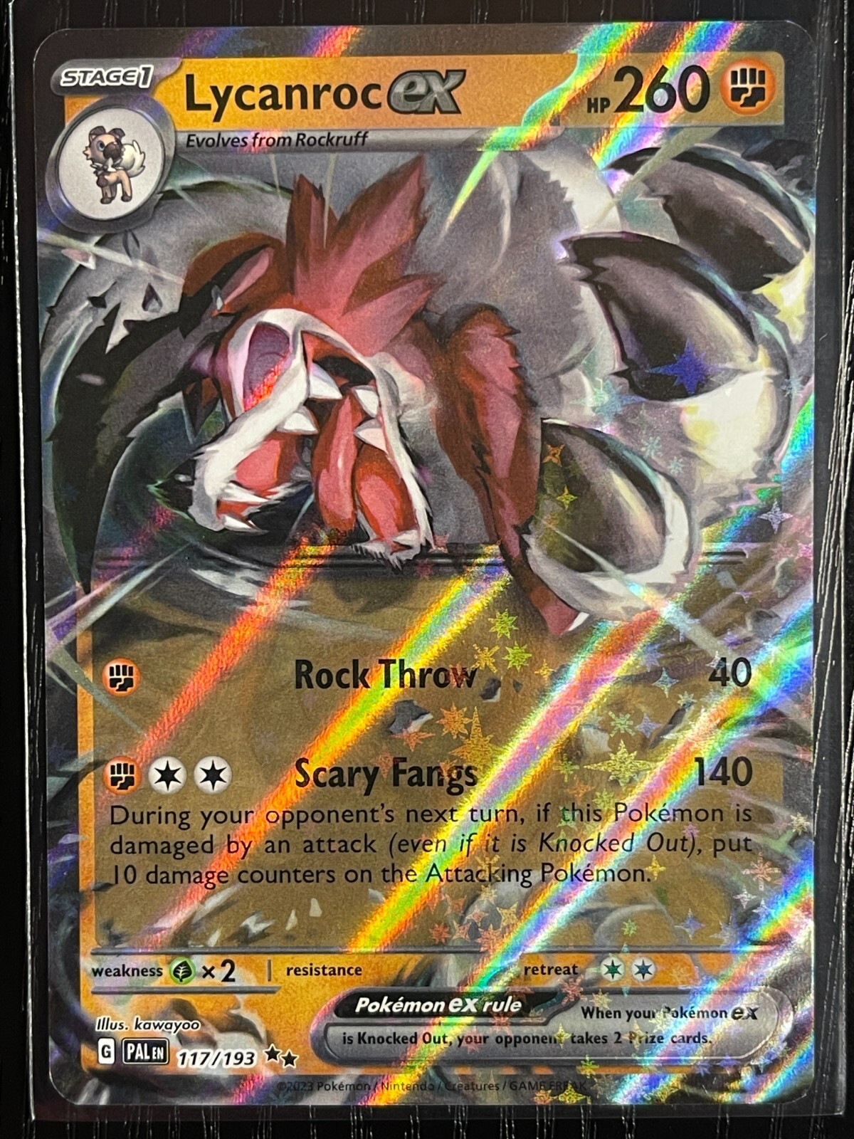 Lycanroc ex 117/193 (Ultra Rare) Paldea Evolved Near Mint Pokemon TCG ...