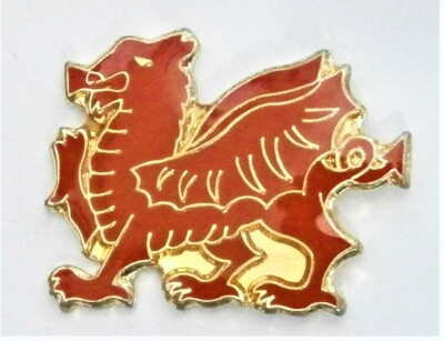 A917:) Enamel Welsh Red Dragon crest Badge lapel pin | eBay UK