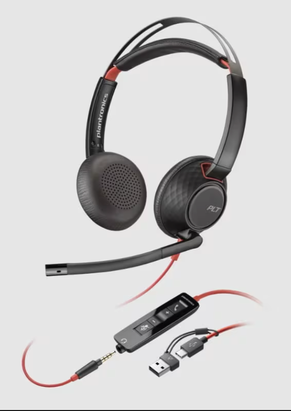 Poly - Plantronics Black wire C5220 Headset USB-C UNUSED * New Model ...