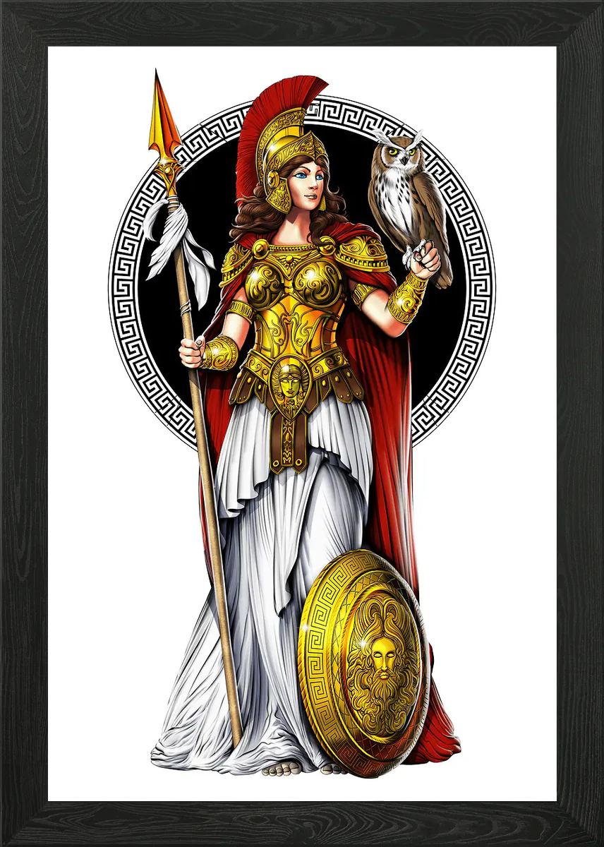 Greek Goddess Athena Framed Wall Art Poster Canvas Print Picture | eBay UK