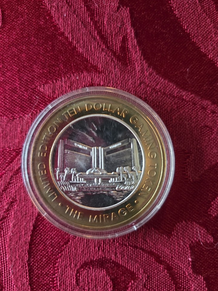 Mirage Las Vegas .999 Fine Silver $10 Dollar Limited Edition Coin Token ...