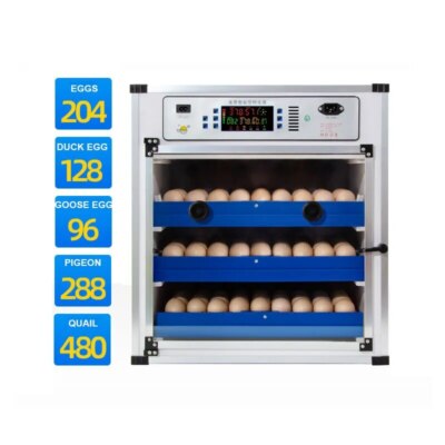 204 Brooder Eggs Incubator Fully Automatic for Chicken Goose Pigeons ...