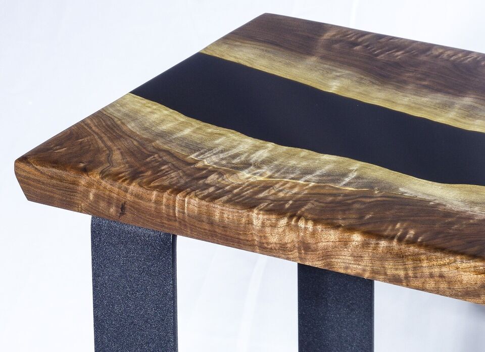 BLACK WALNUT EPOXY RIVER CONSOLE TABLE Handmade Epoxy Countertop Slab Home Decor | eBay