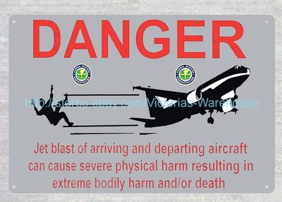 Danger aircraft jet blast metal tin sign poster wall decor | eBay
