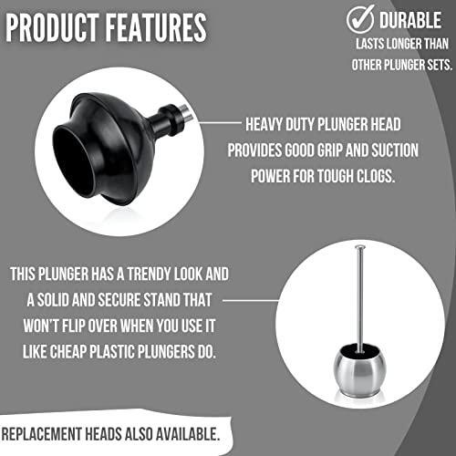 ToiletTree Products Modern Deluxe Freestanding Stainless Steel Toilet ...