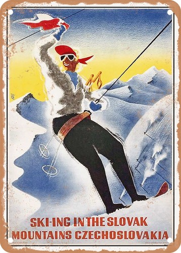 METAL SIGN - 1947 Ski Ing in the Slovak Mountains Czechoslovakia ...
