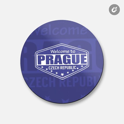 Prague Czech Republic Grunge Travel City | 4'' X 4'' Round Decorative ...