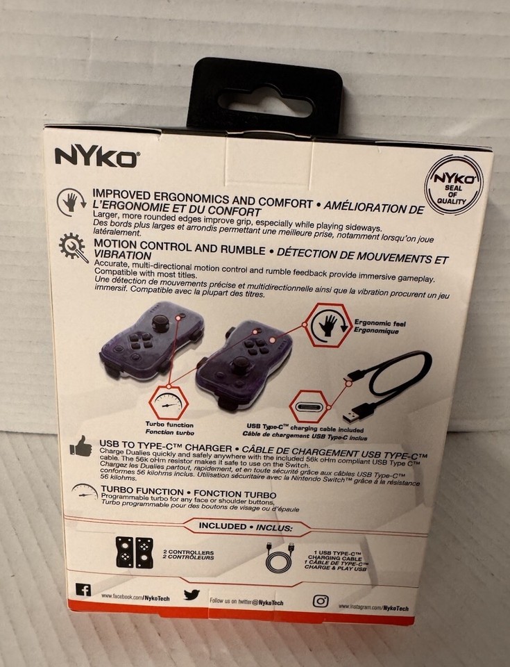 Nyko Dualies Motion Controller for Nintendo Switch - Black (87240-E09 ...