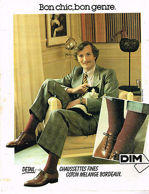 PUBLICITE ADVERTISING 104 1980 DIM chaussettes homme coton | eBay