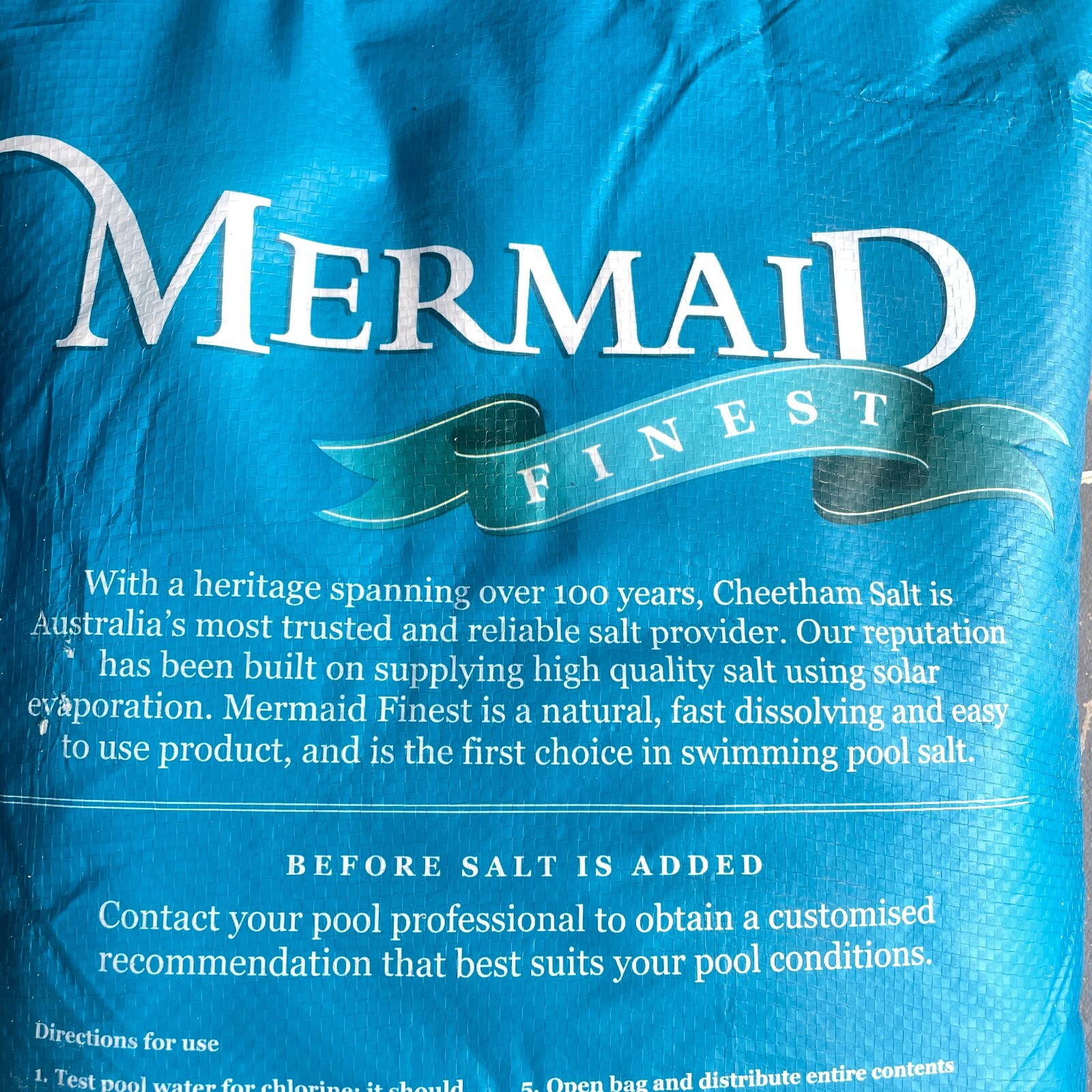 Swimming Pool Salt Mermaid Australian Made Fast Dissolving 20kg ...