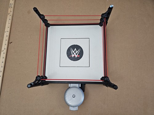WWE Raw Wrestling Ring Playset By Mattel With Sound Button & Red Ropes ...