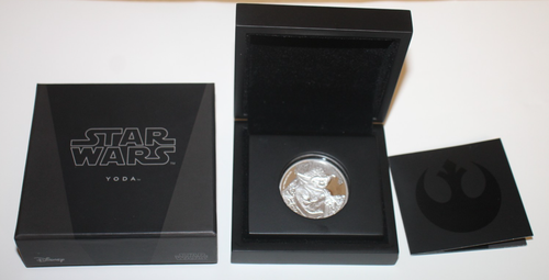 2016 $2 Niue 1 oz .999 Silver Proof Yoda Star Wars New Zealand Mint OMP ...