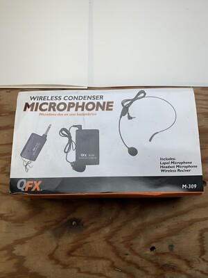 QFX M-309 Two Wireless Microphones Karaoke/PA System +Lapel Mic ...