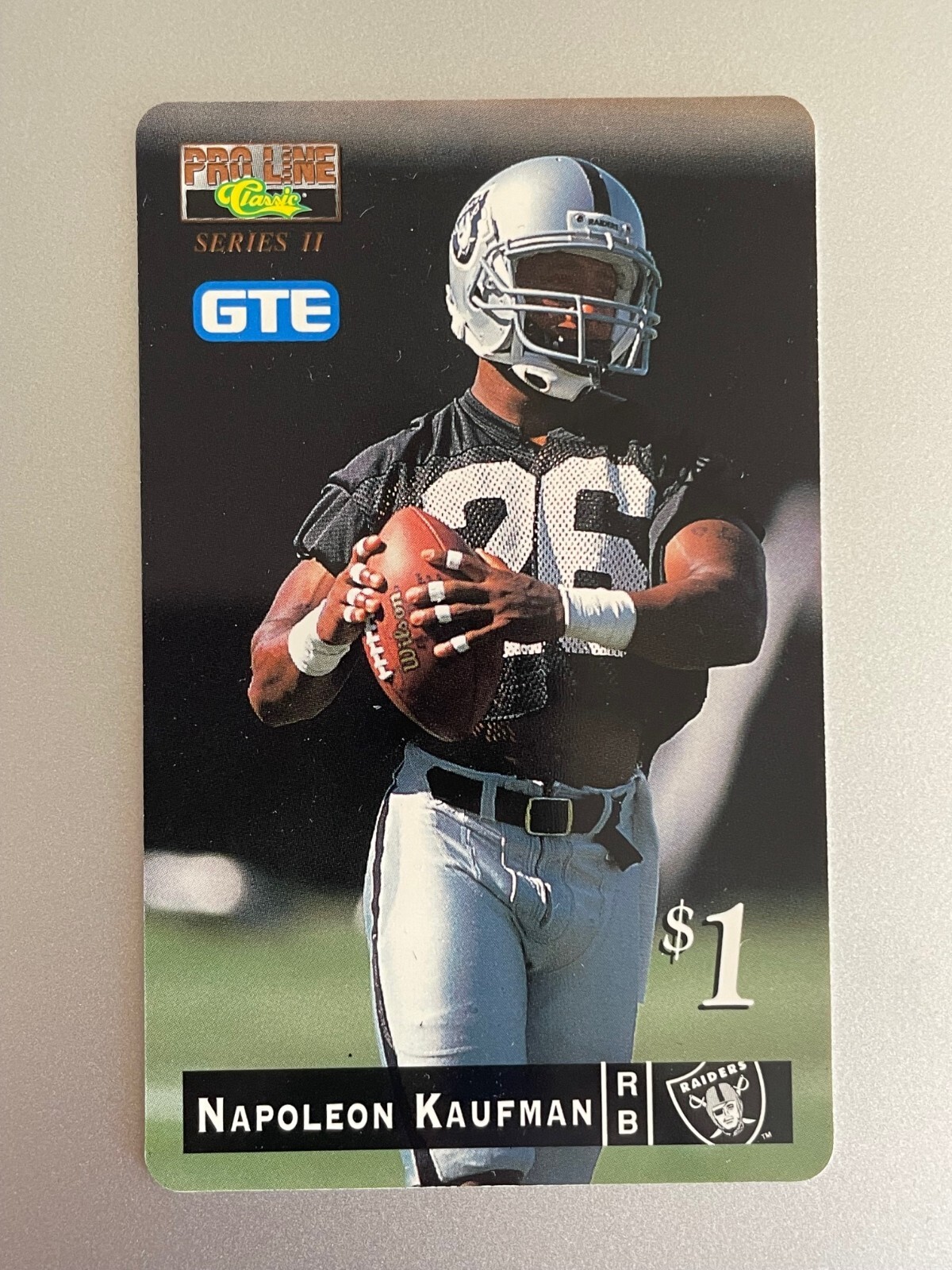 1995 Classic Pro Line Series II GTE Phone Cards $1 Napoleon Kaufman ...
