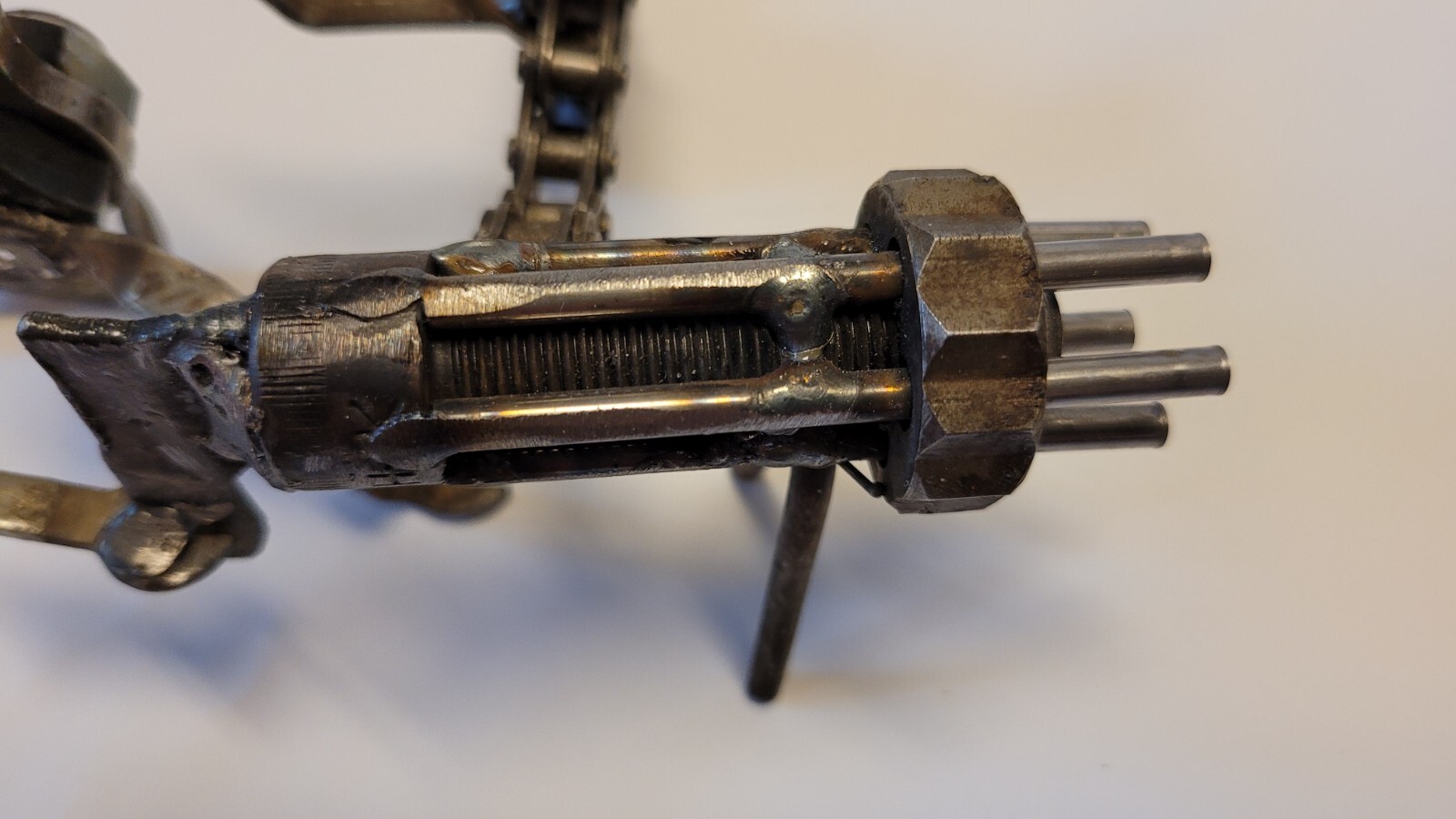 Chaingun Chain Gun Dude made with Piston, Chain, Wrenches, etc. Made ...