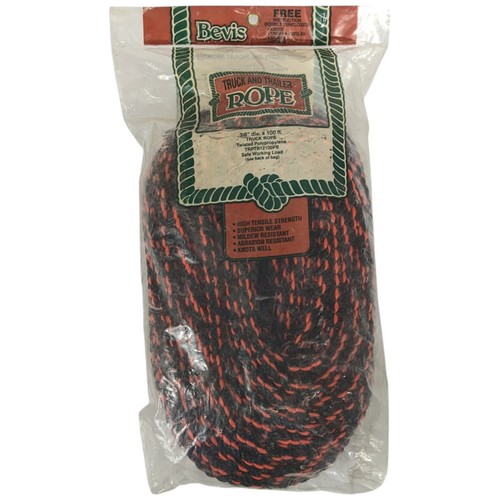 Polypropylene Twisted Rope Truck 3/8 100 Feet Bevis Rope Orange ...