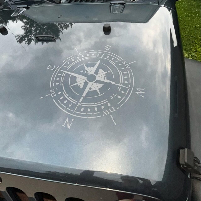 distressed style compass hood decal window decal fits Jeep wrangler | eBay