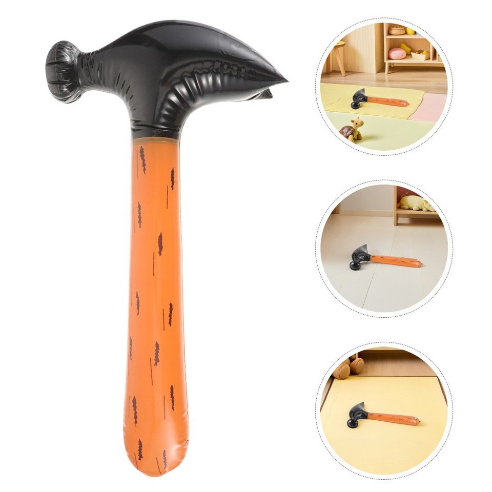 6pcs Inflatable Wood Grain Hammer Toys: Blow Up Mallet Props for Kids ...