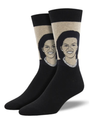 Michelle Obama Socks Crew Casual Shoe Sz 5-10.5 Women's Famous People ...