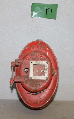 Antique Patent 1908 cast iron Auto Call Fire Watch alarm box ...