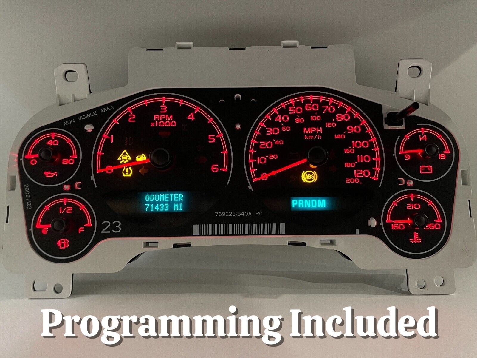 08-13 Silverado Speedometer Instrument Gauge Cluster RED LED - No Front ...