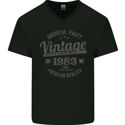 Vintage Year 42nd Birthday 1983 Mens V-Neck Cotton T-Shirt | eBay UK