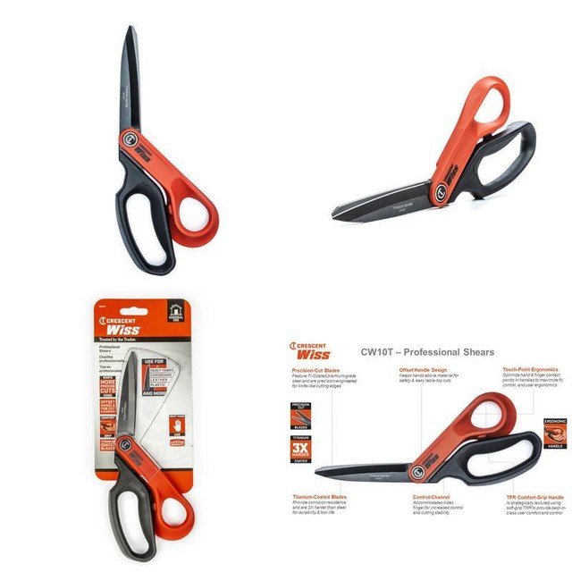 Wiss Scissors 10 Inch Offset Straight Full Metal Body Multi Purpose ...