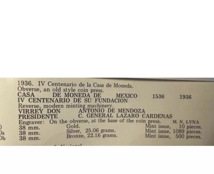 1936 Mexico Grove-490a Silver Casa De Moneda Silver Medal PCGS MS65 ...
