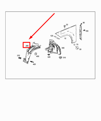 MERCEDES-BENZ GLK X204 FRONT RIGHT INNER FENDER LINING A2046901830 NO🇺🇸 ...