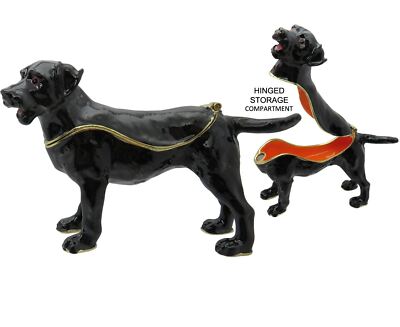 Black Labrador Jeweled Trinket Box with Austrian Crystals | eBay