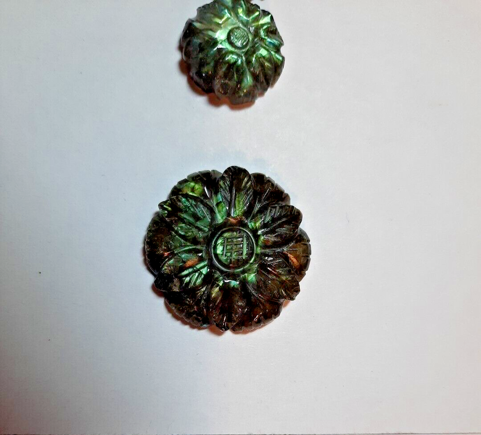 Labradorite Round Carved Pendant Stone With 2 Smaller That Match. JL ...