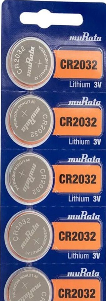 100 Murata CR2032 Battery 3V Lithium Coin Cell (Replaces Sony CR2032 ...