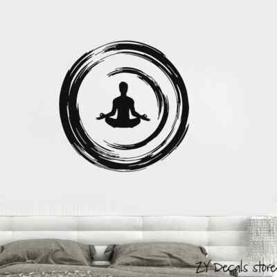 Yoga Buddhist Meditation Wall Decals Circle Wall Stickers for Bedroom ...