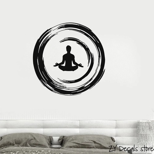 Yoga Buddhist Meditation Wall Decals Circle Wall Stickers for Bedroom ...