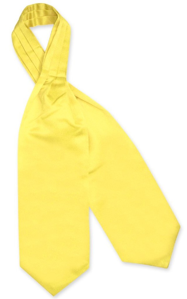 Vesuvio Napoli ASCOT Solid GOLDEN YELLOW Color Cravat Mens Neck Tie | eBay