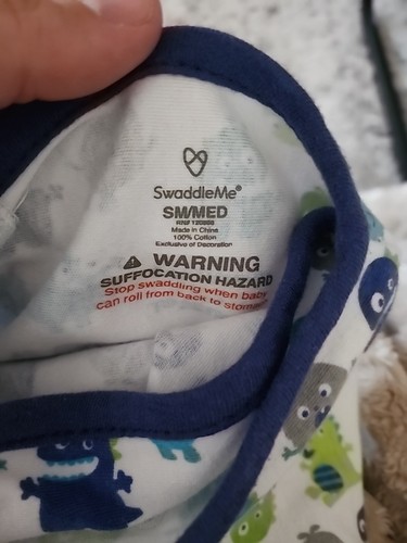 Swaddle Me Infant Baby Sleep Sack White Mommy's Little Monster Sz S/M ...