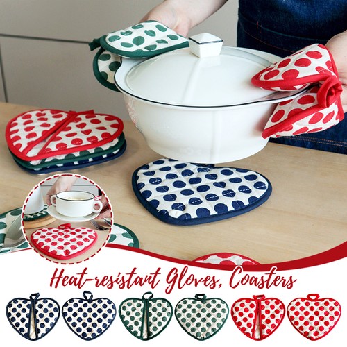 2Pcs Heart-shaped Hand Clip Heat Insulation Pad Coaster Anti-scalding ...