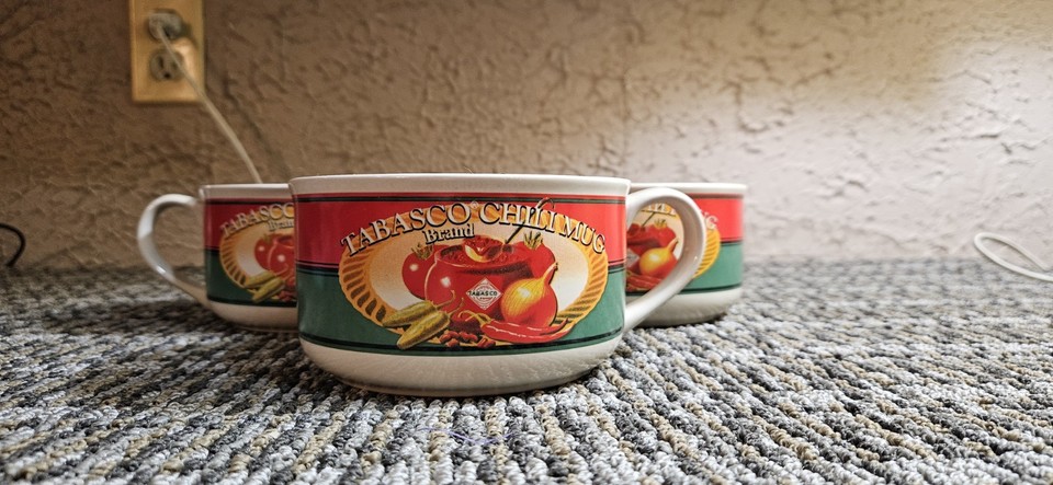 Vintage Large Tabasco Chili Mug Cup Bowl Lot Of 3 In Good Condition ...