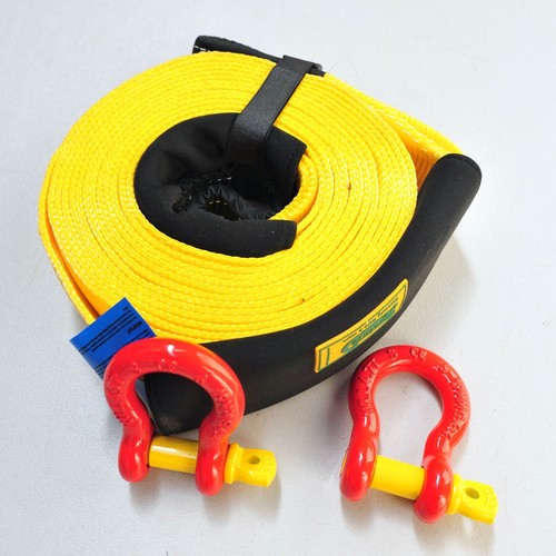 Snatch Strap 11000Kg*9m +2X Red Rated Shackle 4WD 4x4 Trunk OffRoad ...