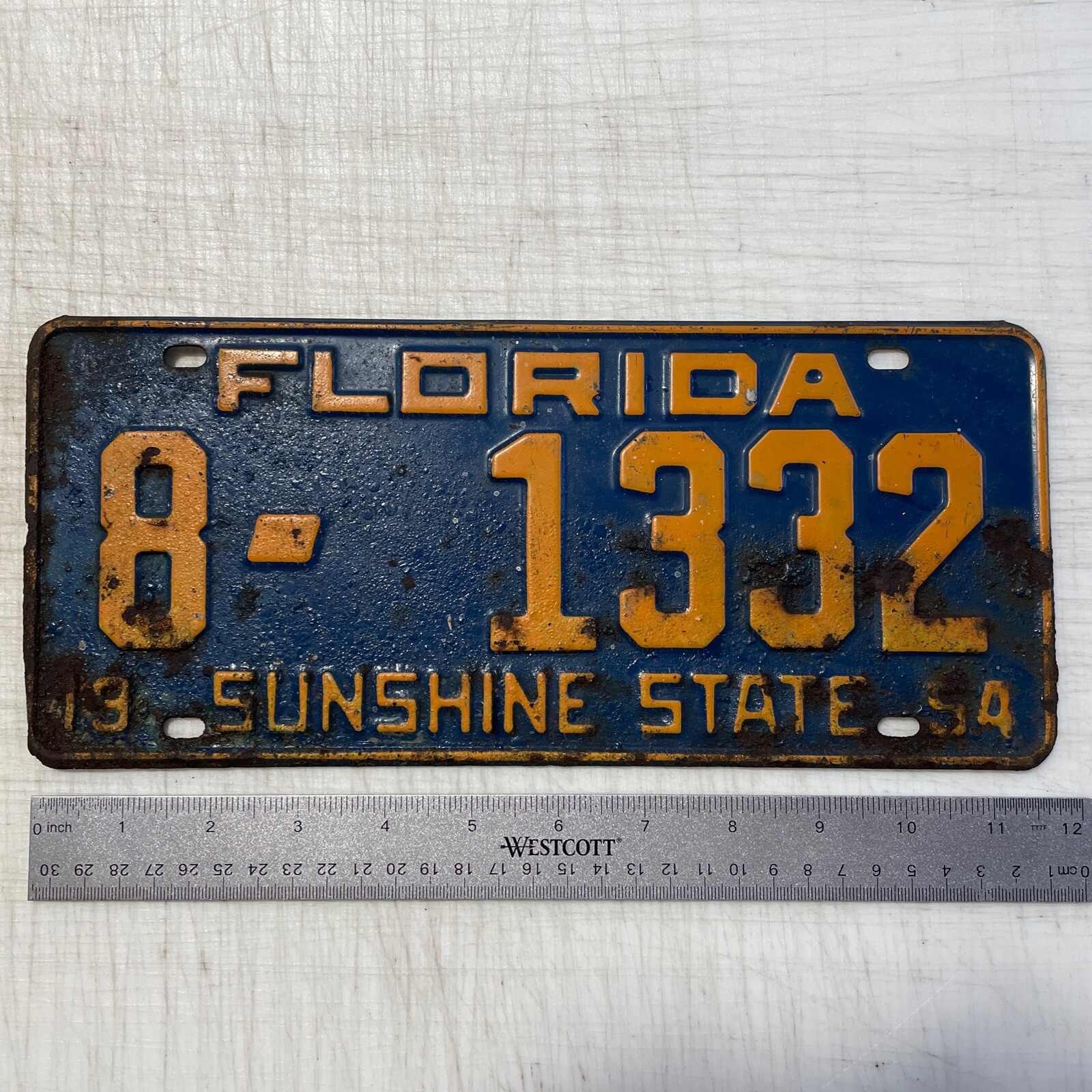 Vintage 1954 Florida License Plate Tag 8-1332 Volusia County | eBay