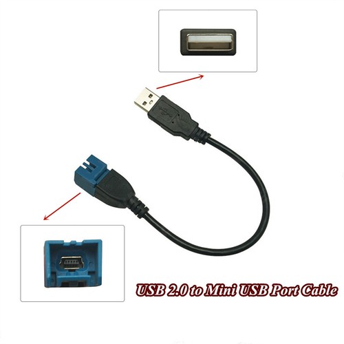 USB 2.0 to Mini USB Port Cable Adapter Car Audio Input Wire Data For ...