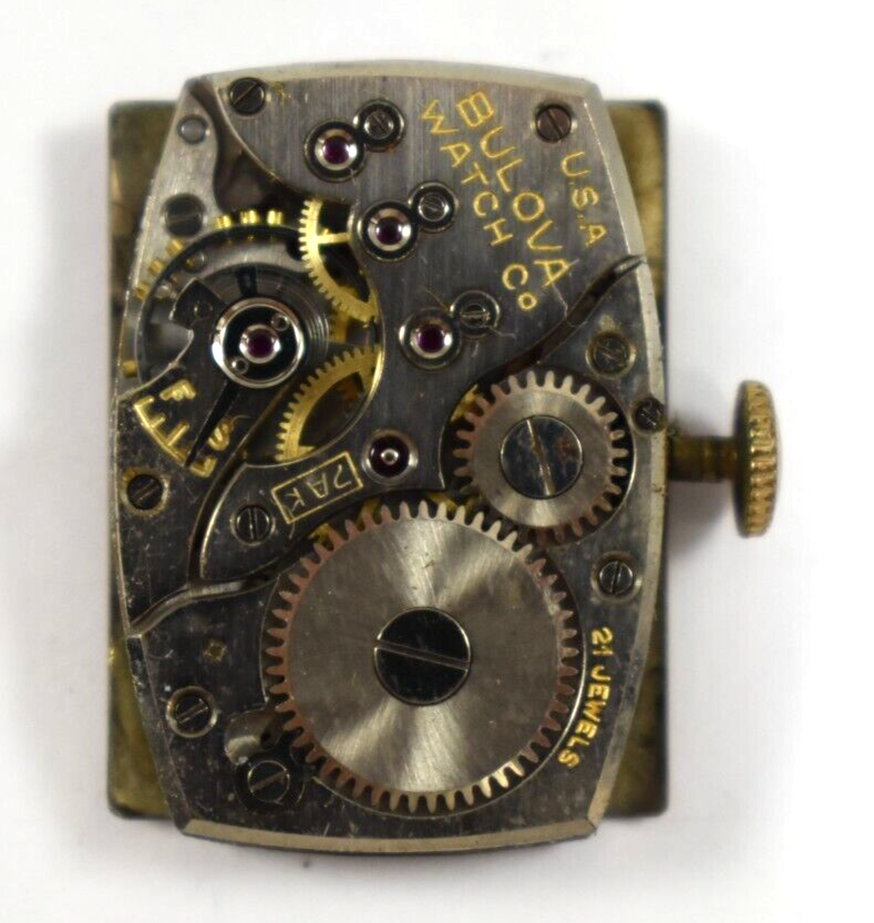Vintage Bulova Hand Wind Mechanic 21J 7AK Wrist Watch Movement lot.a3 ...