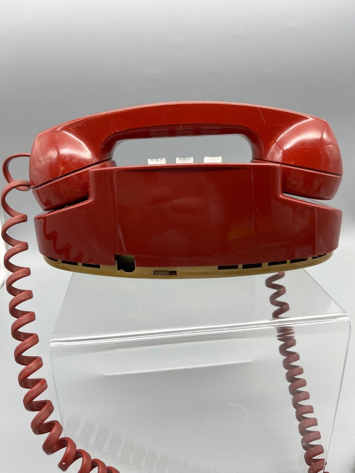 Vintage Bell System Dark Red Princess Phone Push Button Untested Table ...