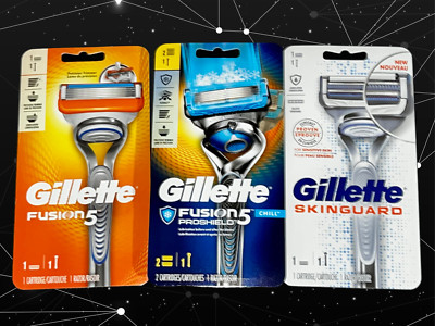 Gillete Razor Variety Bundle - 3 Handles & 4 Cartridges | eBay