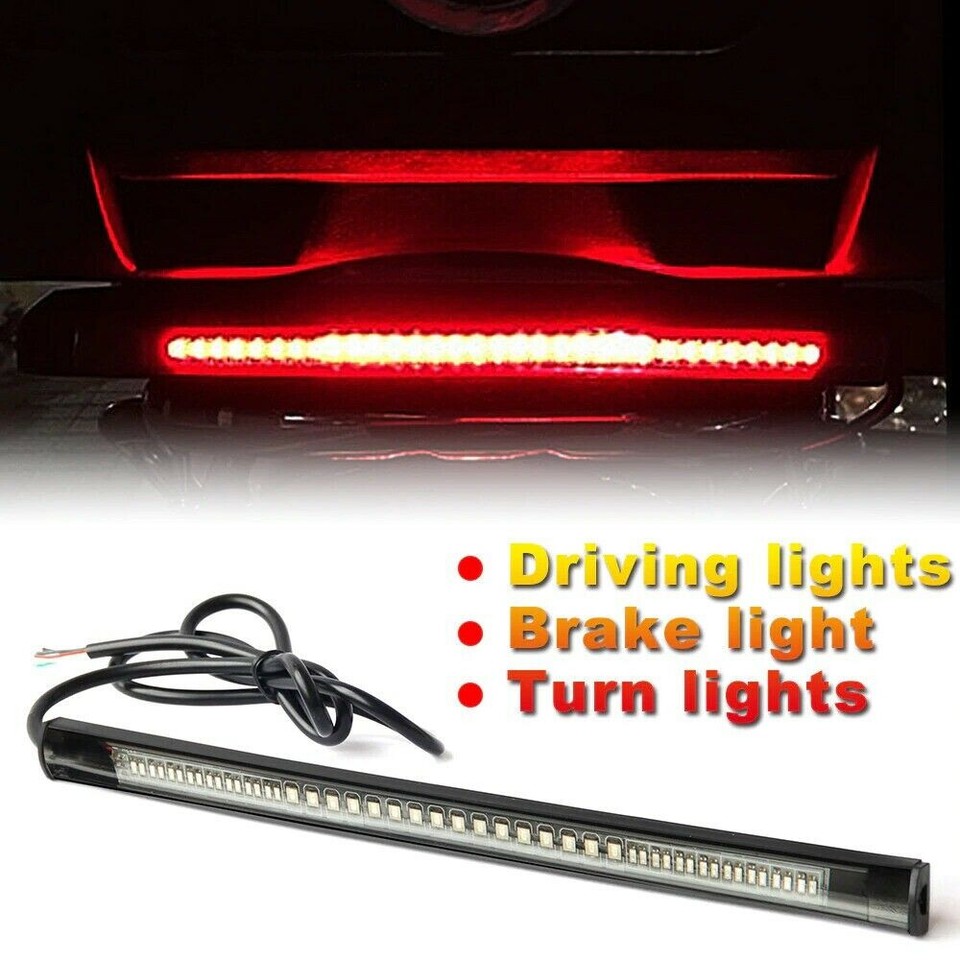 1 Flexible Motorcycle LED Strip 48LED Brake Stop Turn Signals Running ...