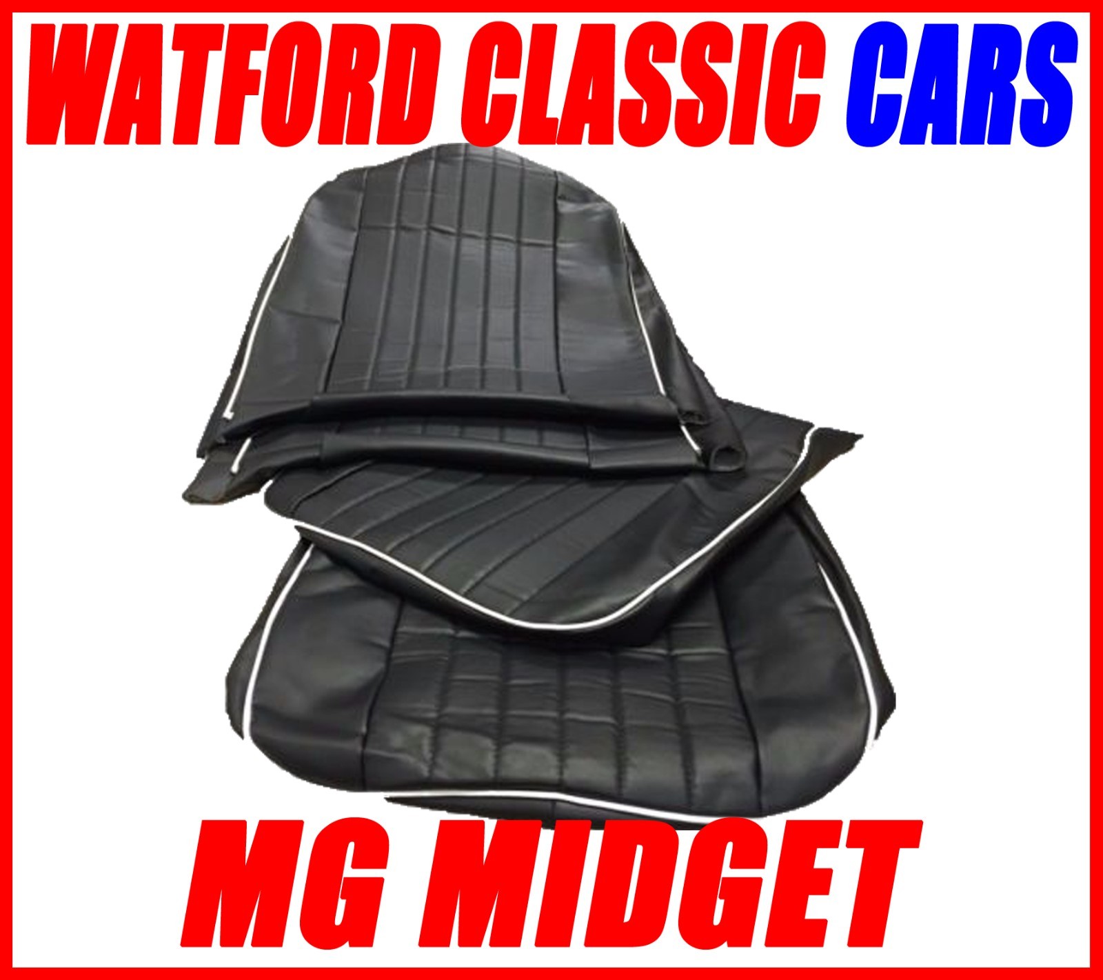 MG Midget / Sprite Pair of Seat Covers 1970 - 1981 Leather look Black ...