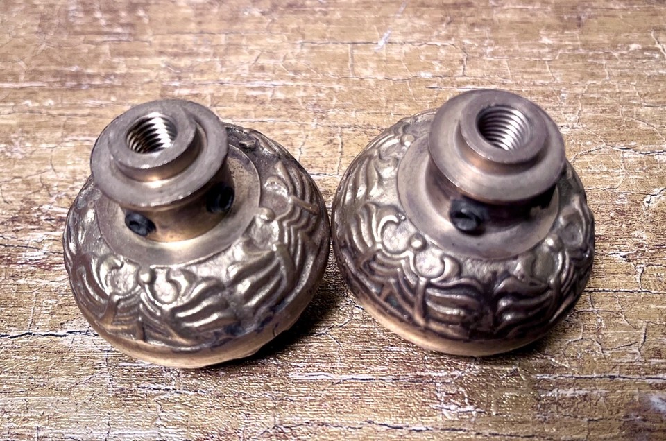 Vintage Heavy Metal Solid Door Knob Set Eastlake Ornate Detailed Nice ...