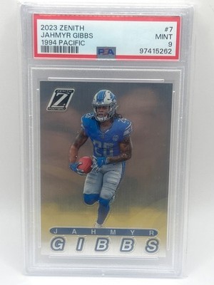 Jahmyr Gibbs 2023 Panini Zenith Football 1994 Pacific Rookie RC Lions ...